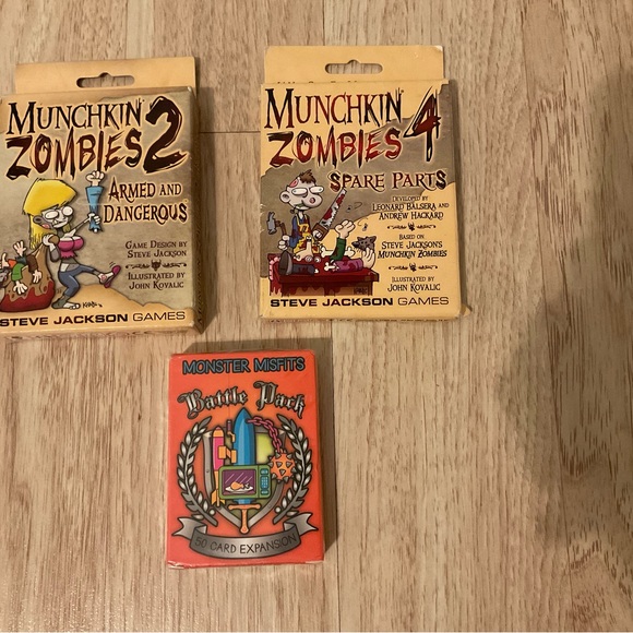 Toys | Set Of 3 Card Games Munchkin Zombies 2 Zombies 4 Monster Misfits ...